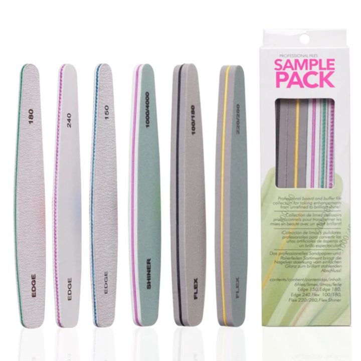6Pcs/Box Nail Files Buffer Set Professional Sponge Polish Sanding ...