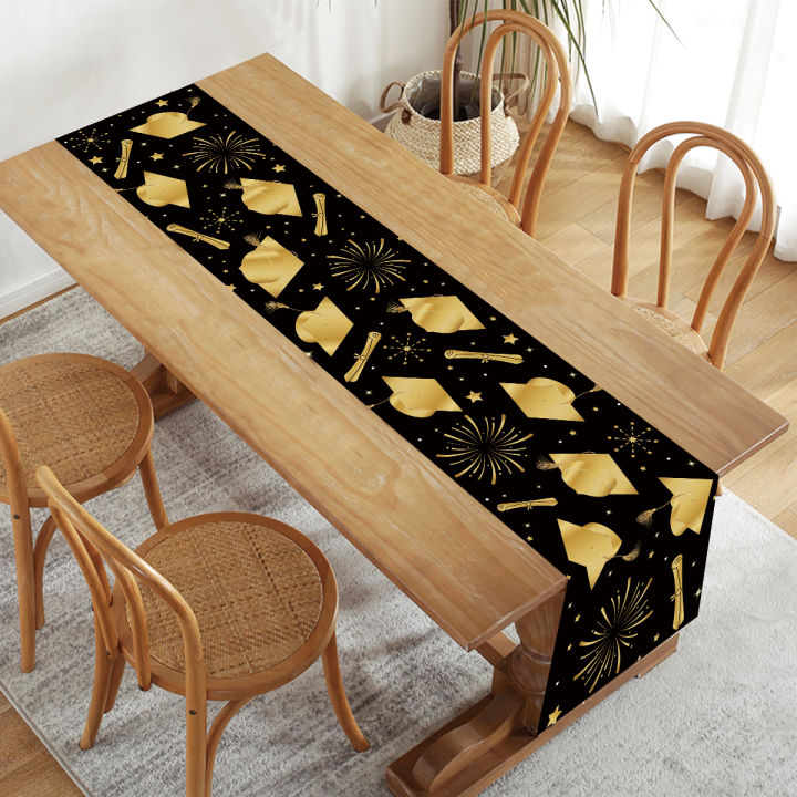 Happy Graduation Theme Table Runner Congrats Grad Table Cloth Banner ...