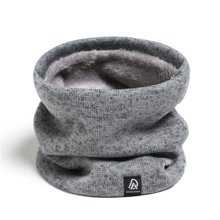 Unisex Solid Cashmere Like Plush Winter Ring Scarf Women Men Knitted ...
