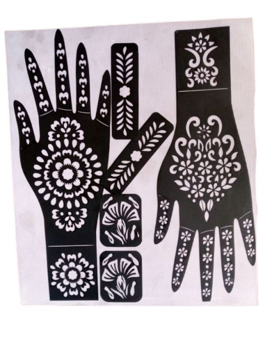 Mehndi Stickers 2 hands and bunches.All in one | Daraz.pk