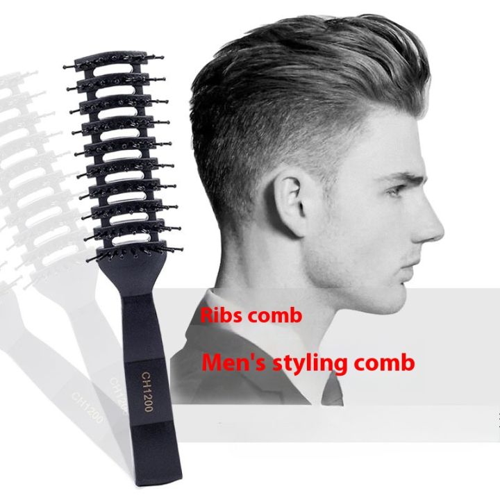 9 Row Styling Comb for Barbershop Men's Plastic Bone Shaped Back Hair ...