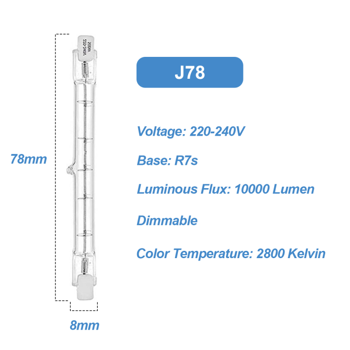 Dimmable R7s Halogen Lamps 1000w/500w/300w/100w Dimmable Led Bulb Warm ...