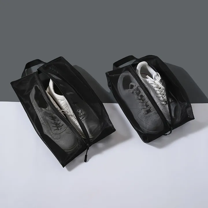 1 black mesh perspective boot storage bag - portable dust cover for ...