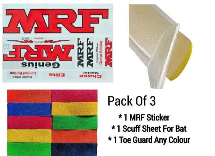 (Pack of 3) 3D 1MRF Sticker 1Toe Guard 1Scuff Sheet For Bat | Daraz.pk