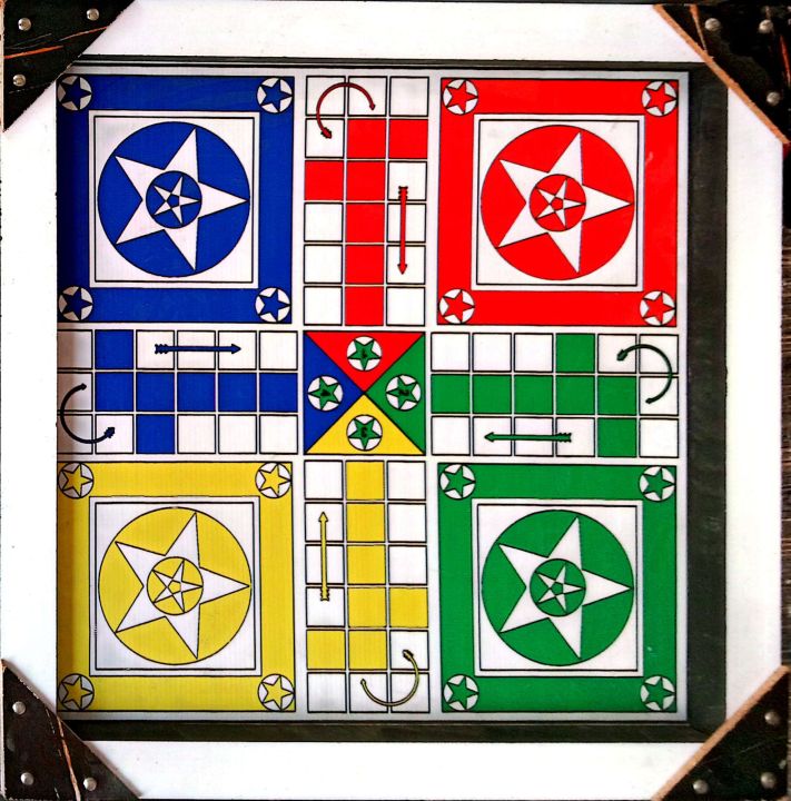 Full size, original wooden ludo, with a ludo goti box free, wooden ...