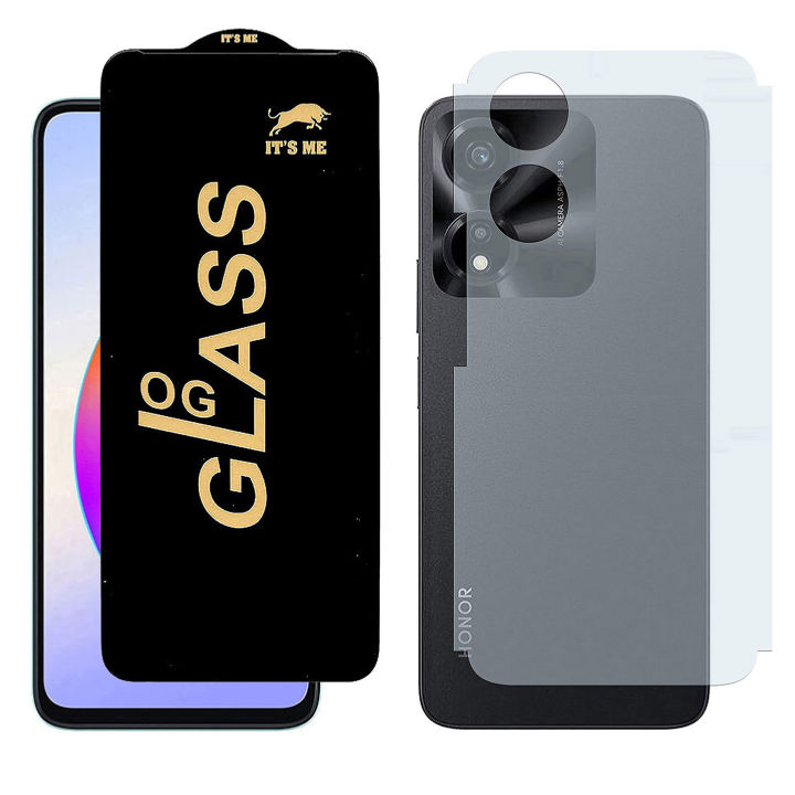 Honor X5 Plus HD Premium Clarity Glass + Soft Skin Back Matte Protector ...