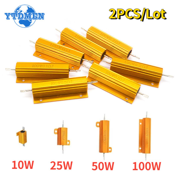 2PCS 10W 25W 50W 100W Load Resistor Aluminum Power Metal Shell Case ...
