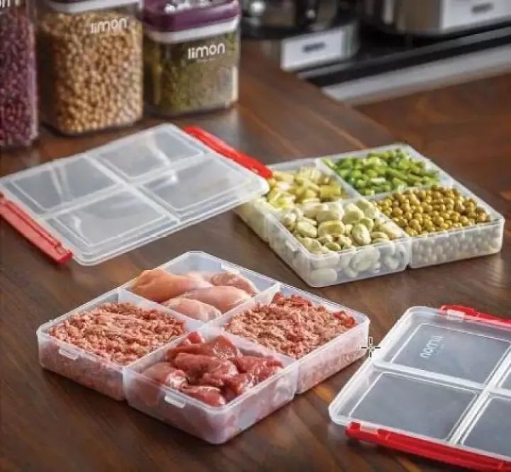 250 Grams 4 Compartment Freezer Box Storage Box ( total 1 KG ) | Daraz.pk