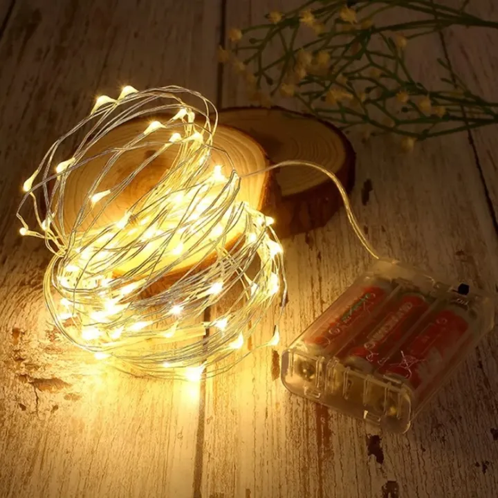 5M LED Fairy Lights Battery Operated Copper Wire Garland String Lights ...