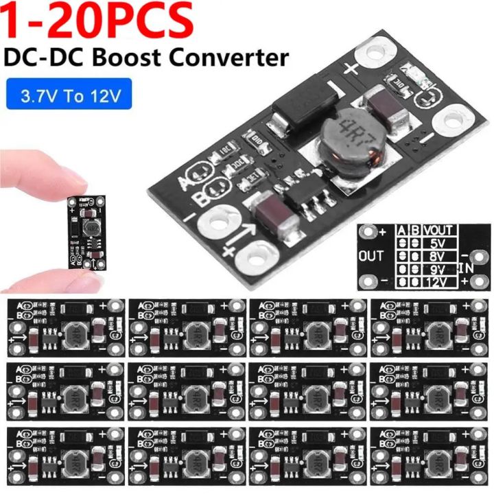 20PCS Mini DC-DC Boost Step Up Converter 3V 3.2V 3.3V 3.7V 5V 9V to 12V Voltage Regulator PCB ...