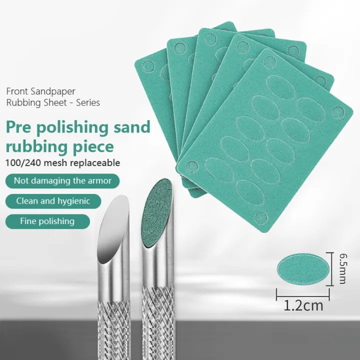 1 pcs Cuticle Pusher Front Sandpaper File Stainless Steel Cuticle ...