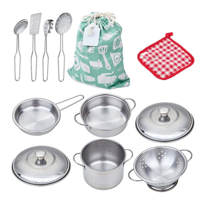 Kids Toy Pots and Pans Toys - Kitchen Play Set Pretend Cookware Mini ...