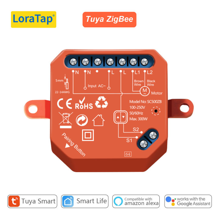 LoraTap ZigBee 3.0 Curtain Blinds Switch Module Tuya Smart Life App ...