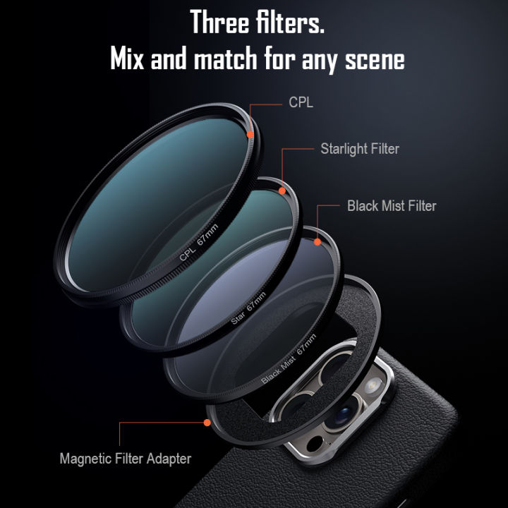 Magnetic Quick Installation Removal Mobile Phone Filter 67mm CPL Star ...