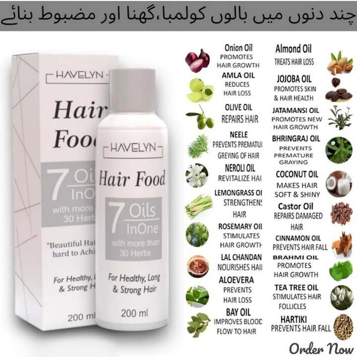 Havelyne Original Hair Food Oil – 7 Oils in One with 30+ Herbs | Onion ...