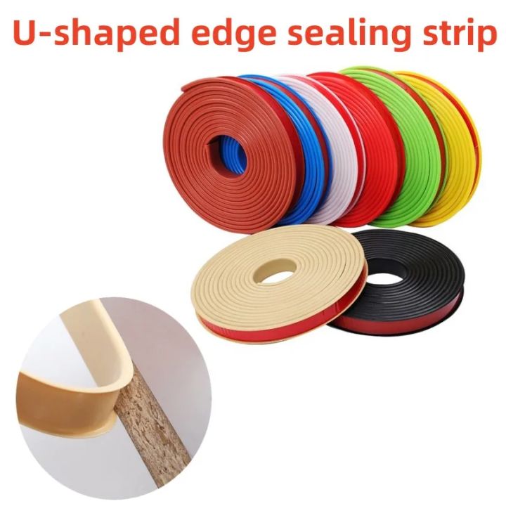 5M U-Shaped Edge Banding Tape Wood Closet Decoration Tape Self-Adhesive ...