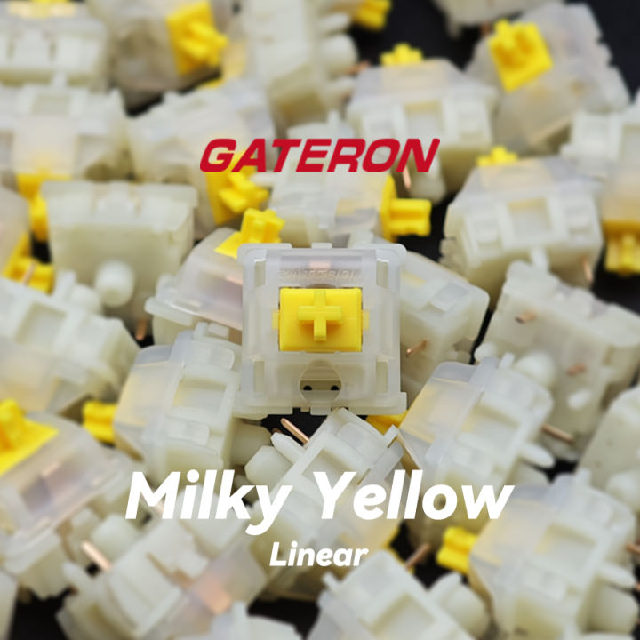 Gateron Milky Pro Switches Milky Yellow Pro Red Linear Pre Lubed Switch ...