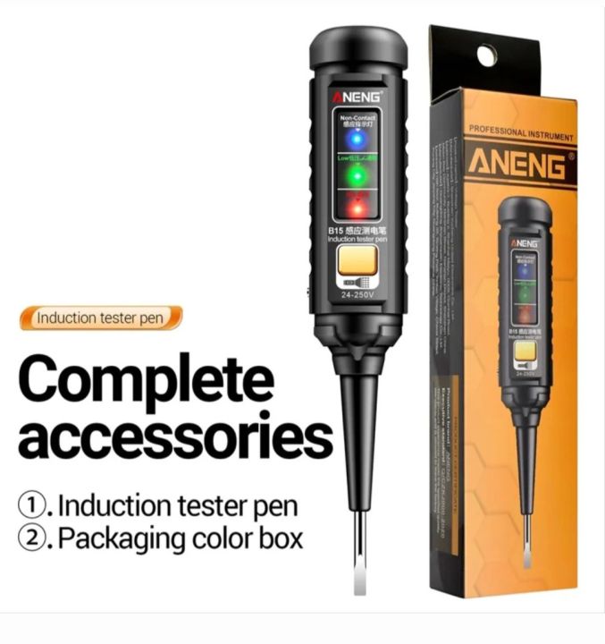 ANENG B15 Voltage Detector Pen with Night Flashlight AC DC Electric ...
