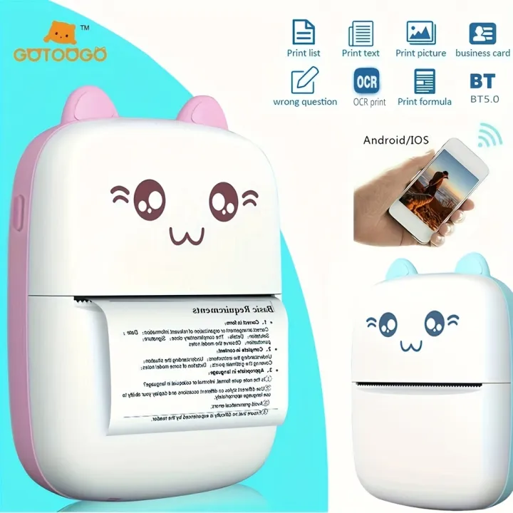 Mini Pocket Printer, Wireless BT Connection Thermal Printer For Photos ...