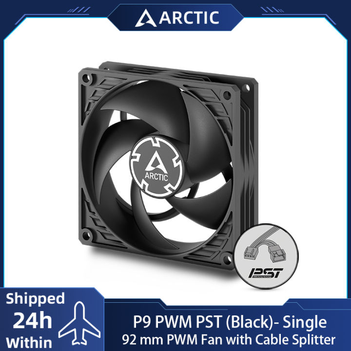 ARCTIC P9 PWM PST Black Fan,92 mm PWM Fan with Cable Splitter ...