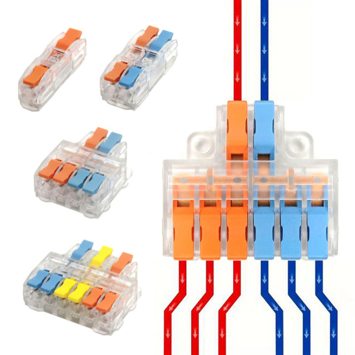 10/50 PCS Mini Fast Wiring Connectors Universal Compact Lever Crimp ...