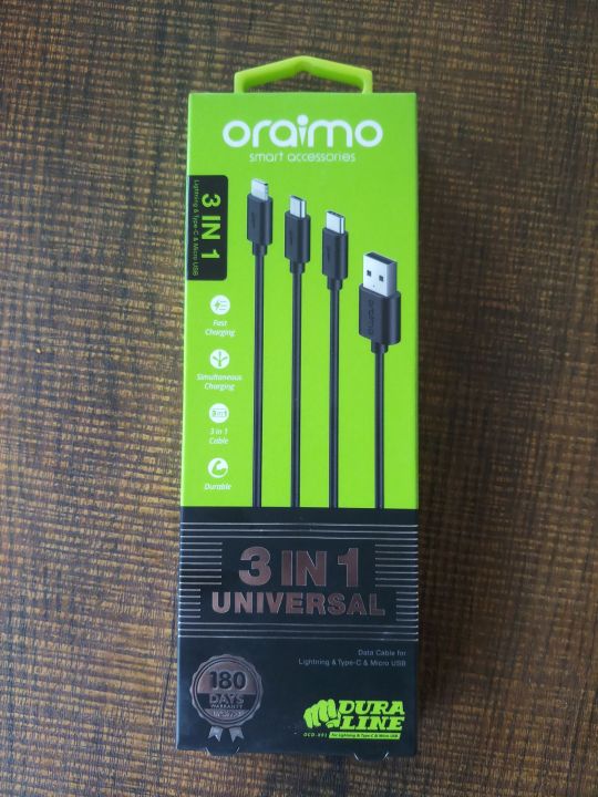 Oraimo dura line 3 in 1 charging cable | Daraz.pk