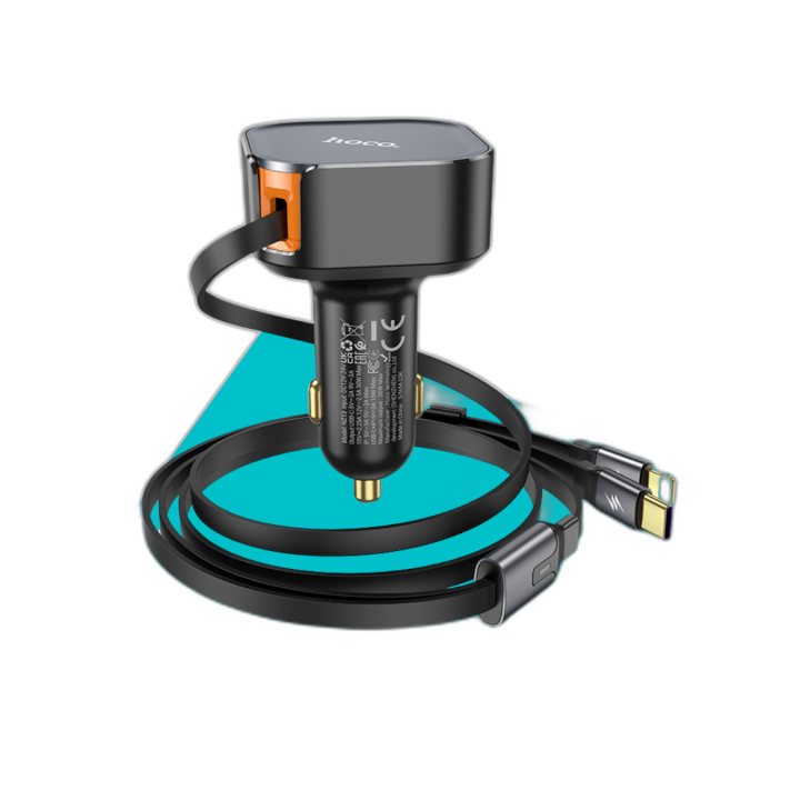 hoco NZ13 Clever PD30W Car Charger With Telescopic Type-C+iP Cable ...