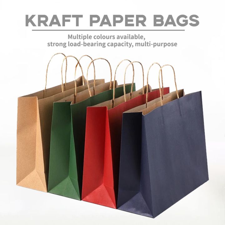 Paper Gift Bags Shopping Bags Kraft Paper Gift Candy Bag Colored Hand ...