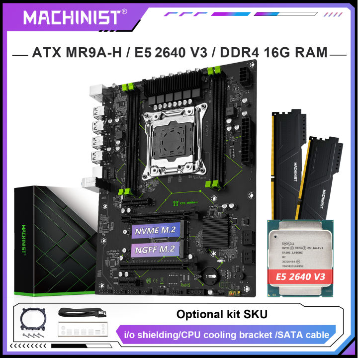 MACHINIST X99 Motherboard combo optional Xeon E5 2640 V3 LGA 2011-3 CPU and DDR4 16GB RAM Kit ...