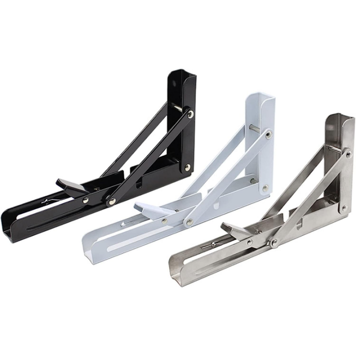 Heavy Duty Folding Shelf Brackets, Collapsible Triangular Shelf Bracket ...