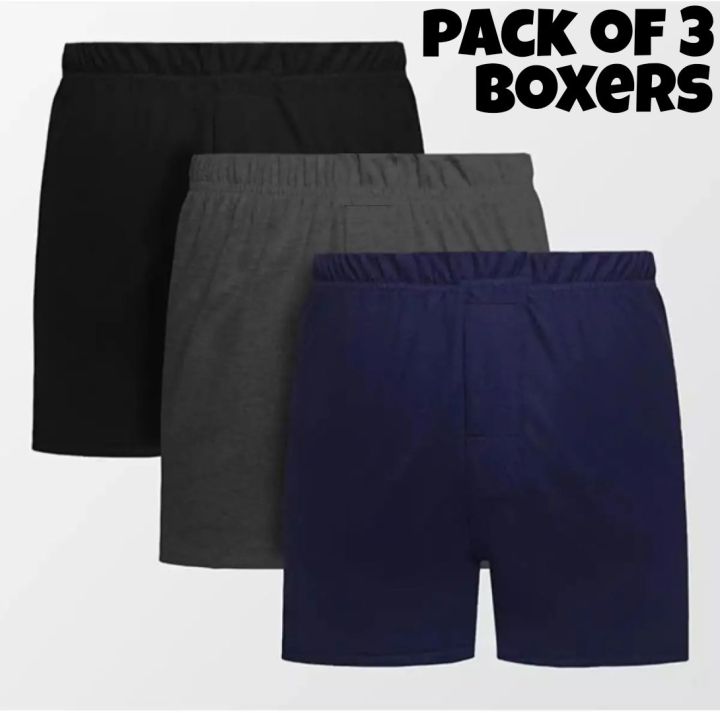 Pack Of 3 Single Jersey Boxers For Men's-(Random colors) | Daraz.pk