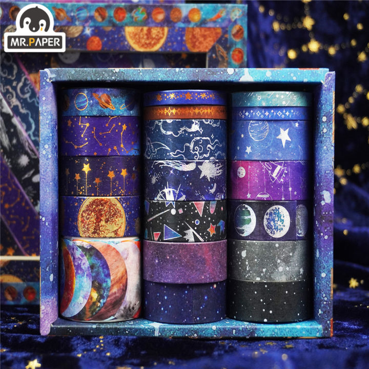 Mr. Paper 19roll/Box Starry Sky Theme Washi Tape Set Material Stickers ...