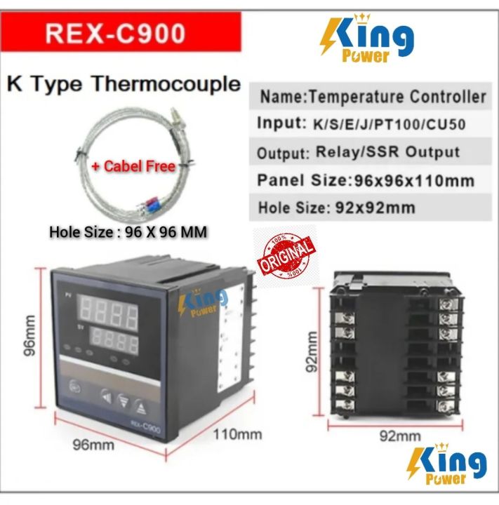 DIGITAL TEMPERATURE CONTROLLER WITH K THERMOCOUPLE RKC REX-C900 | Daraz ...
