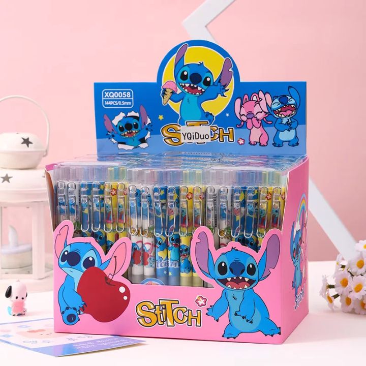 Disney 12pcs Cartoon Stitch Gel Pens New Pressing Pen Black Water Ink 0 ...