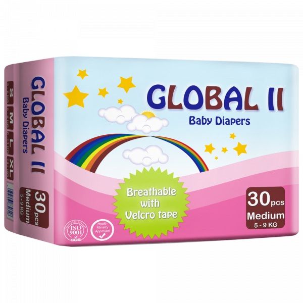 Global ll Baby Diapers Medium (5-9kg) 30 pcs | Daraz.lk