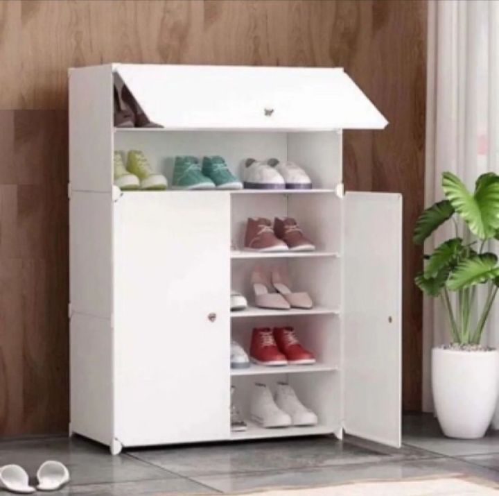 Diy Plastic 3 Tier Shoe Rack Organizer Storage Shoe Cabinet with 3 ...