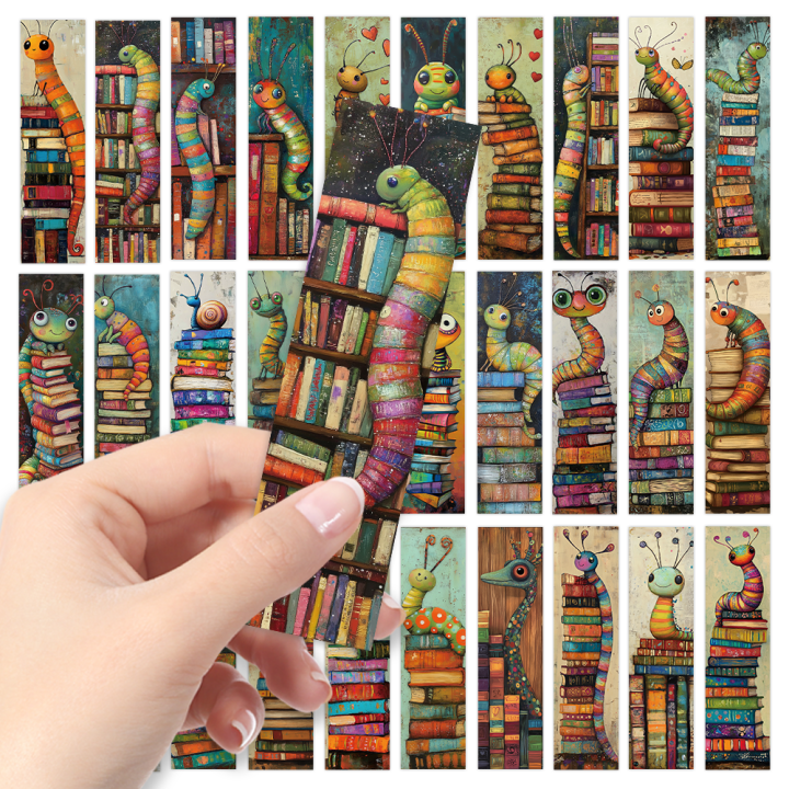32pcs, whimsical bookworm bookmarks, perfect for teachers, readers, and ...