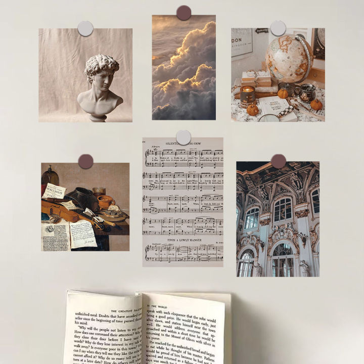 15PCS Aesthetics Wall Stickers Classic Artistic Posters Vintage For DIY ...