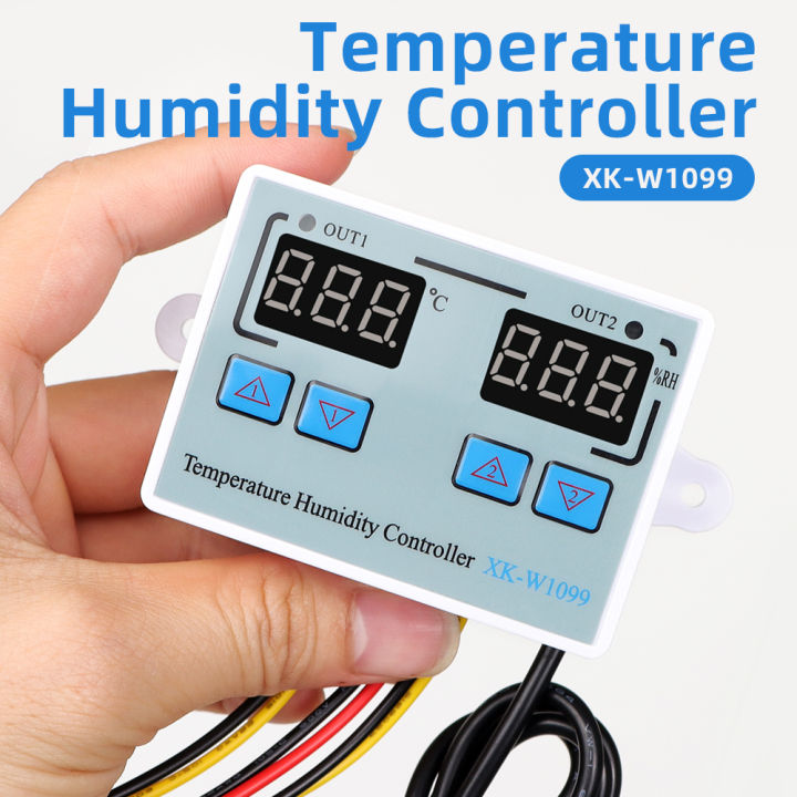 XH-W1099 110V-220V Digital LED Humidity Temperature Controller For Incubator Cooling Heating ...