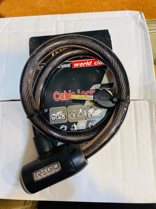 Rego Computerised key 🔑 wire lock for Motorcyle, Helmet , cycle | Daraz.pk