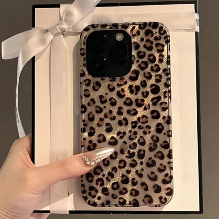 Brown Black Leopard Print Phone Case For iPhone 16 15 14 Pro Max 13 12 ...