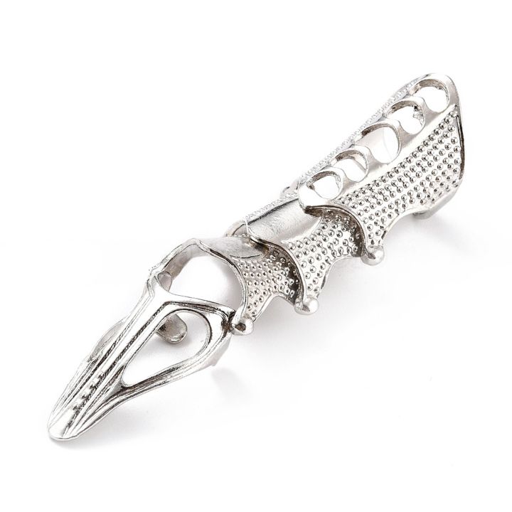 Punk Ring Rock Scroll Joint Armor Knuckle Full Finger Claw Rings ...