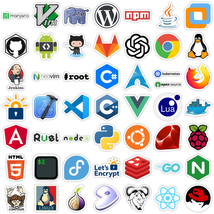 25pcs Development Stickers Programming JS Docker Html Application Geek ...