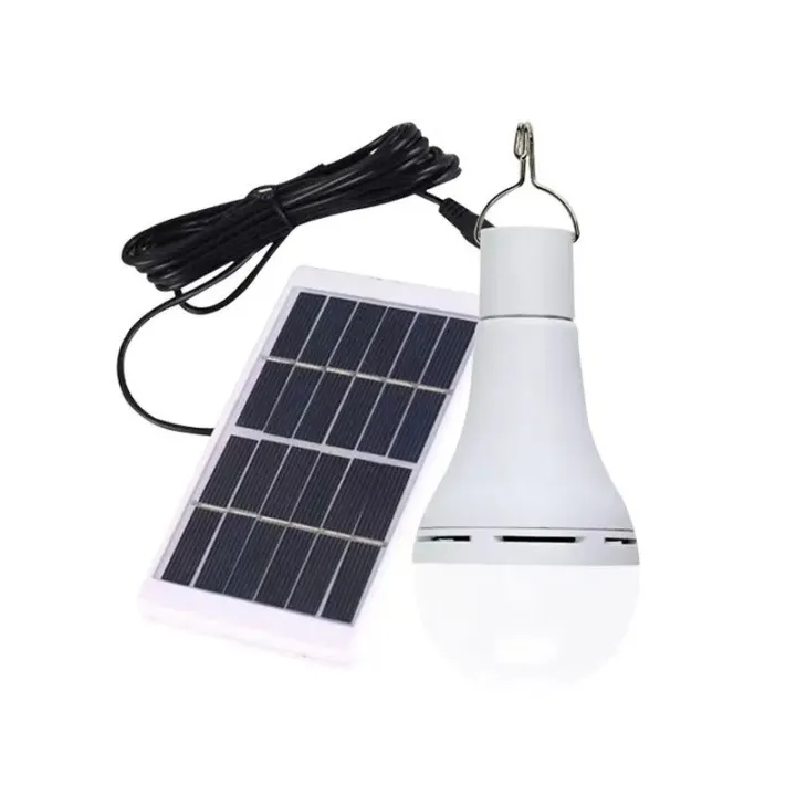 LED Solar Lamp Bulb 7W Outdoor Waterproof Portable Solar Garden Hanging ...