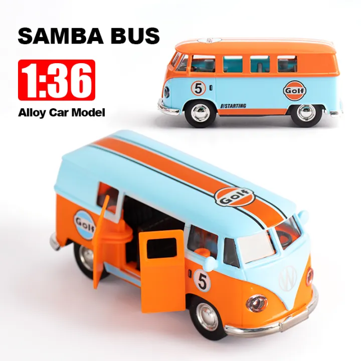 1:36 Bus Transporter Van Gulf Blue Alloy Diecast Model for Volkswagen ...
