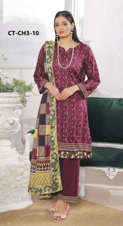 Crescent Chapter 3 Ambric pure lawn 3 pc unstitched suit | Eid ...