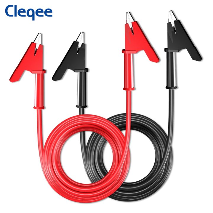 Cleqee 2PCS Dual Alligator Clip to Crocodile Clamp Multimeter Test ...