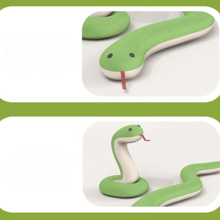 Cat Teaser Plush Toy Simulation Plush Snake Interactive Teasing Bite ...