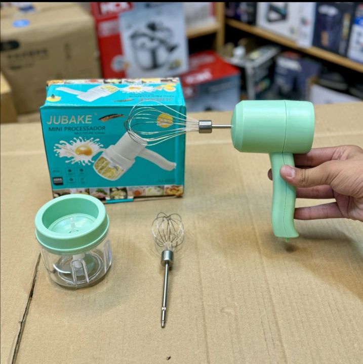 Portable Food Processor - Rechargeable Mini Chopper - 2 Mixing Heads ...