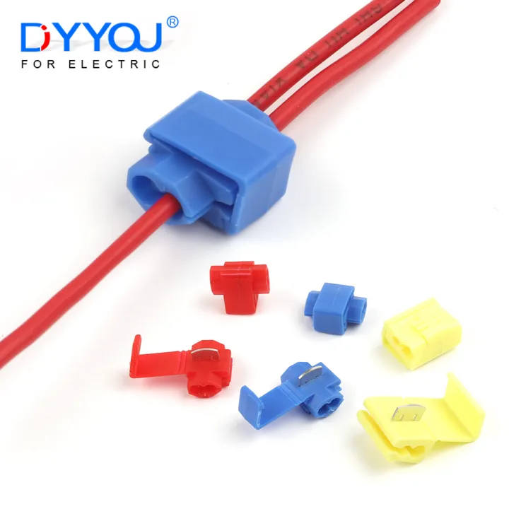 50PCS Wire Connector Scotch Lock Snap AWG22-18 Without Breaking Cable ...